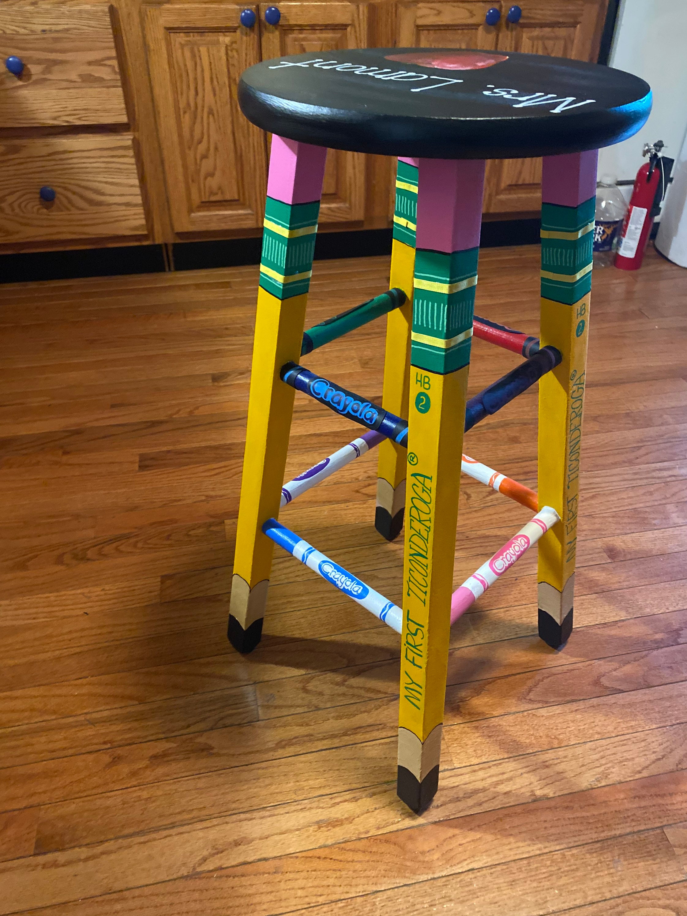Hand-painted Teacher Stool - Etsy