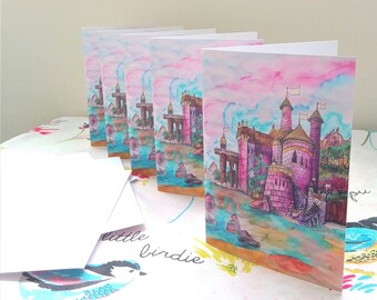 Castle Note Cards - Etsy