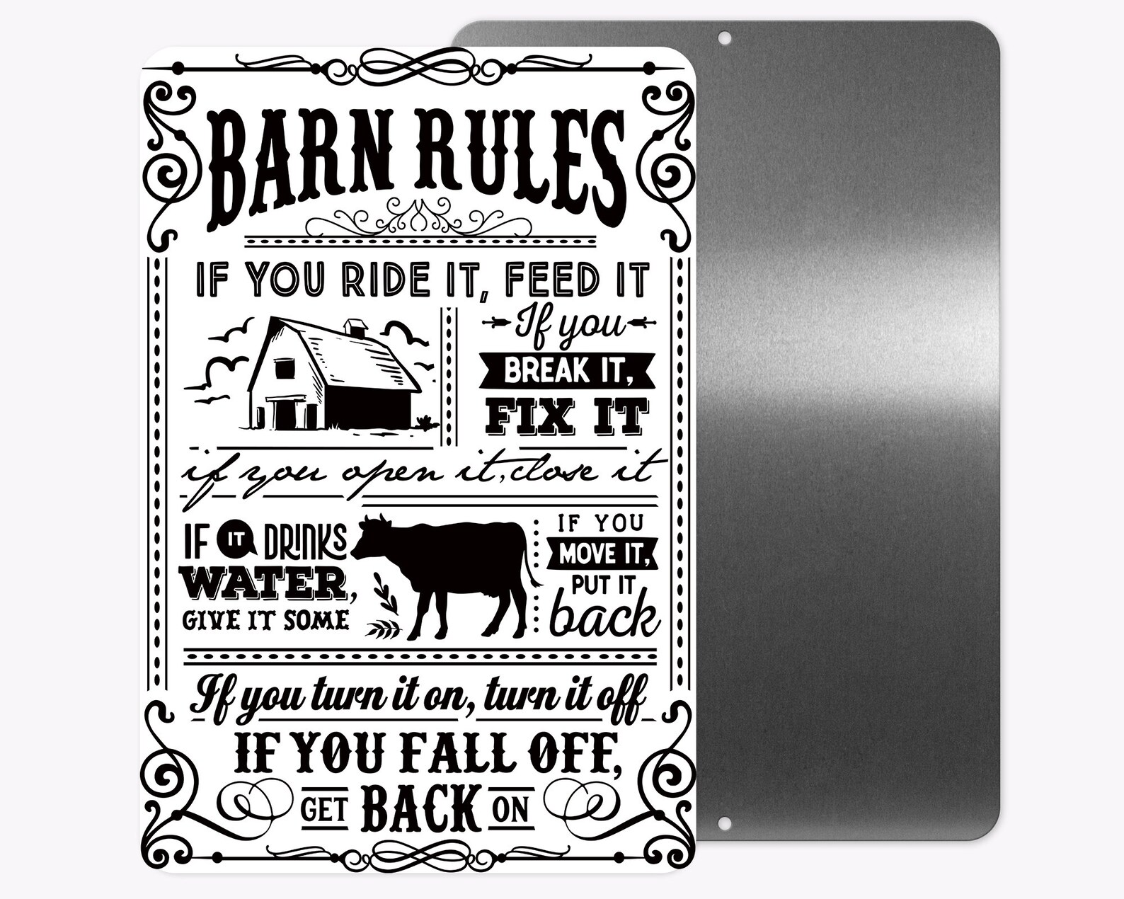 Barn Rules Sign Metal Sign Wall Décor Farm House Sign - Etsy