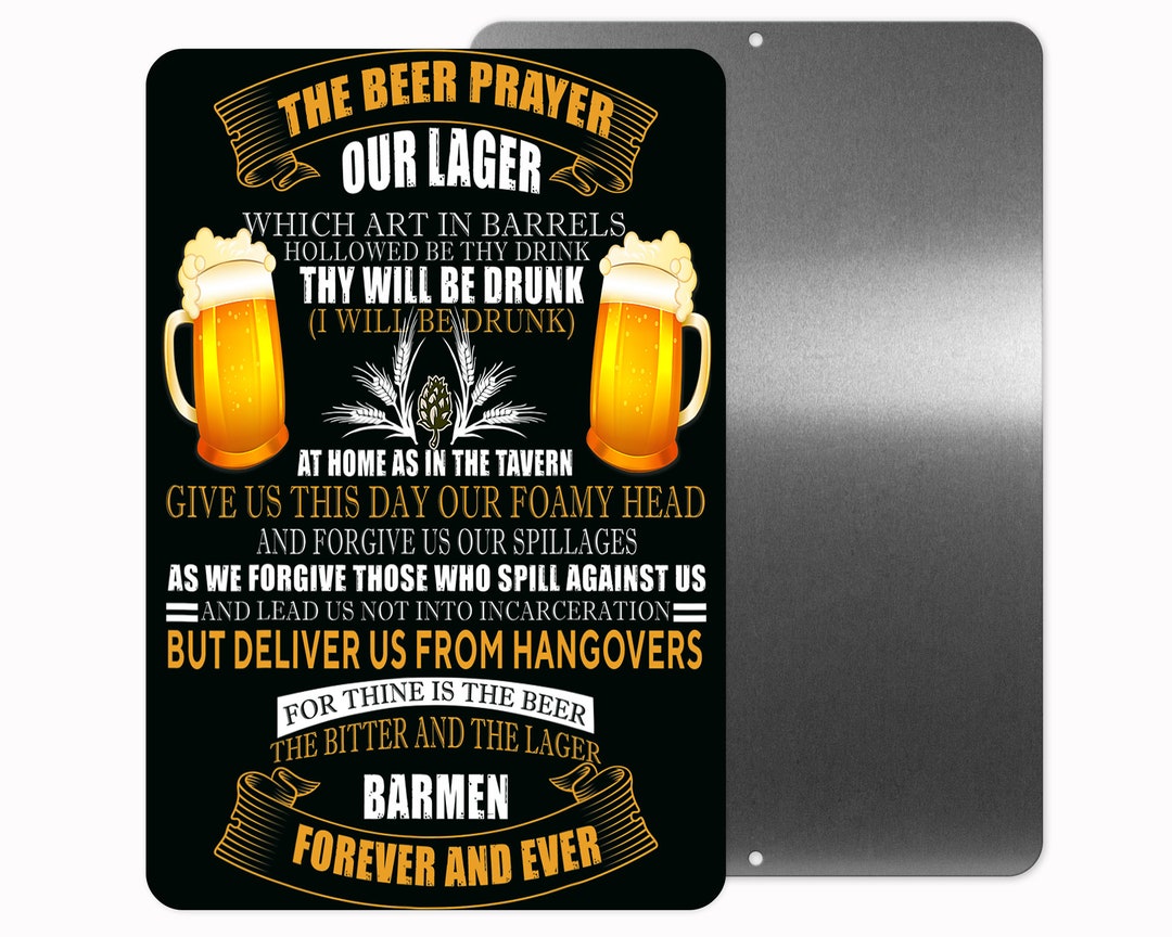 Beer Sign, Metal Sign, Wall Décor, Beer Prayer Sign, Bar Sign - Etsy