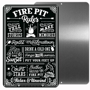 Fire Pit Rules Sign, Metal Sign, Wall Decor - Etsy