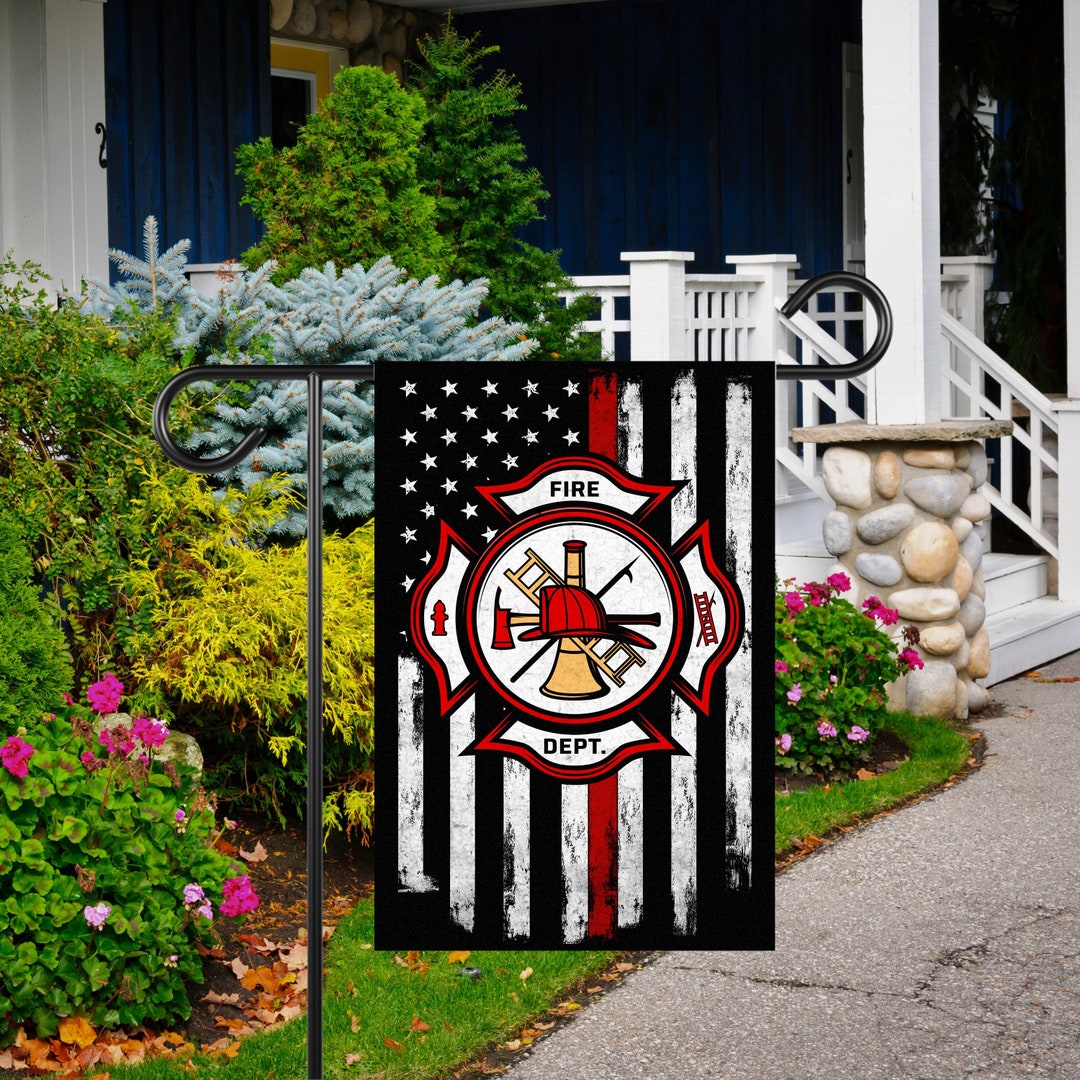 Firefighter Garden Flag, Housewarming Gift - Etsy