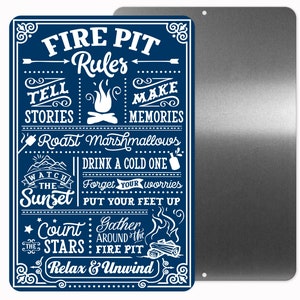 Fire Pit Rules Sign, Metal Sign, Wall Decor - Etsy