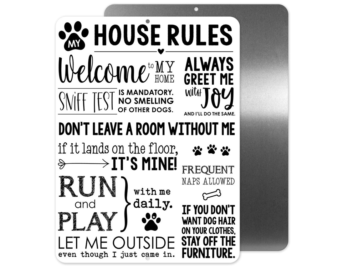 Dog Sign, Metal Sign, Wall Decor, House Rules - Etsy
