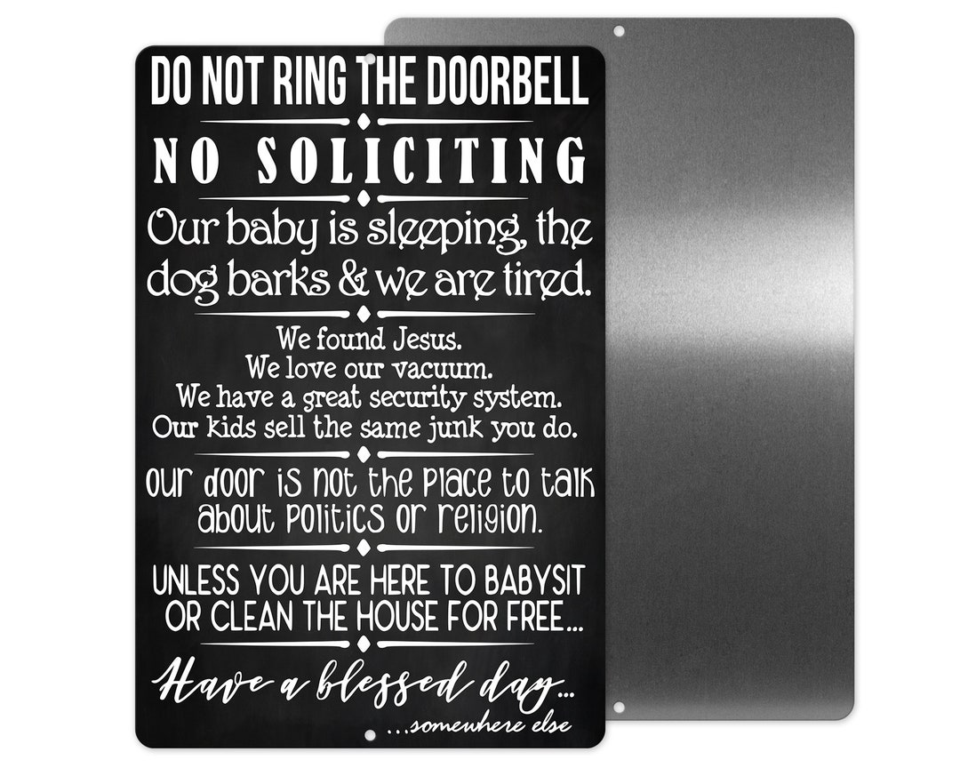 Do Not Ring Doorbell, Sign, Metal Sign, Wall Decor - Etsy