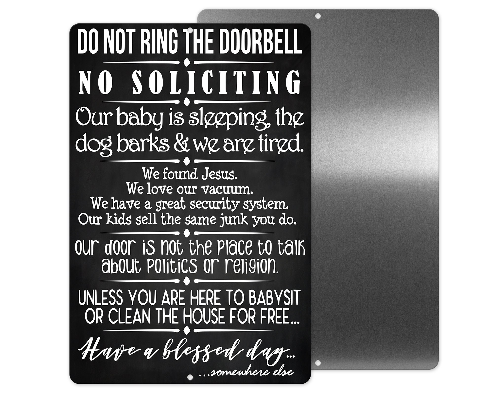 Do Not Ring Doorbell, Sign, Metal Sign, Wall Decor - Etsy