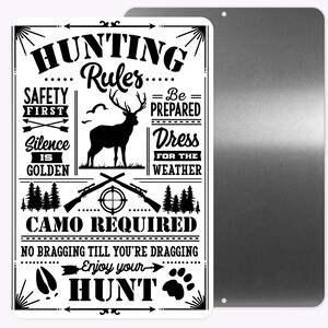 Hunting Rules Sign, Metal Sign, Wall Decor - Etsy