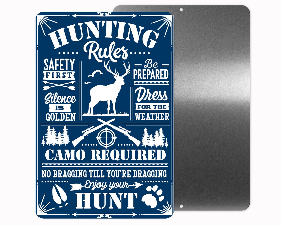 Hunting Rules Sign, Metal Sign, Wall Decor - Etsy