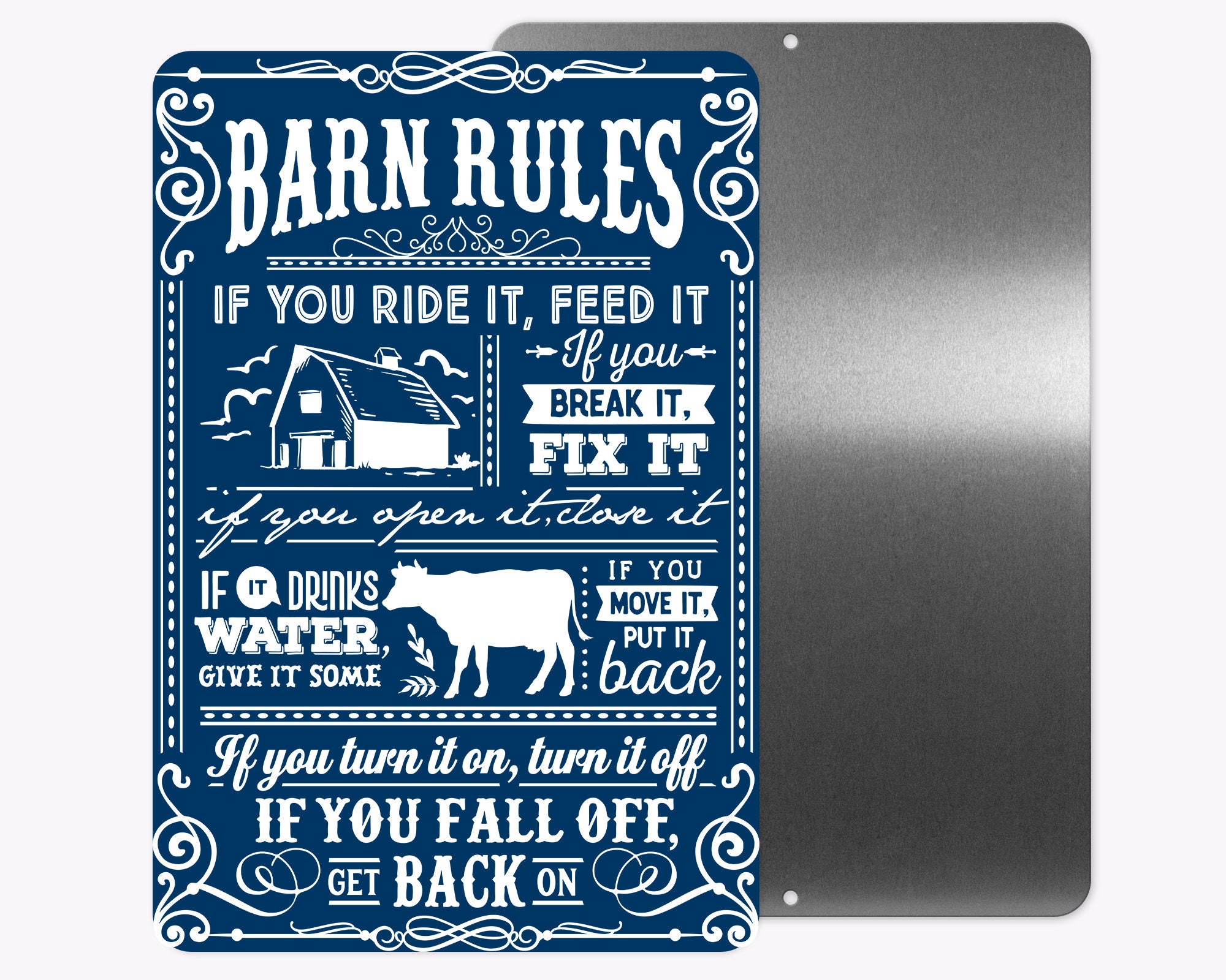 Barn Rules Sign Metal Sign Wall Décor Farm House Sign - Etsy