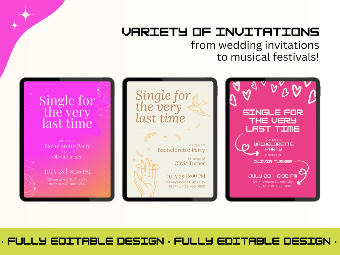 90 Invitations Templates for Canva Birthday Party Invitations Music ...