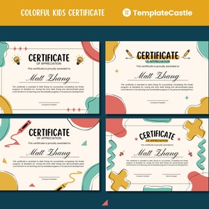Certificate Colorful Canva Template Recognition Playful Modern ...