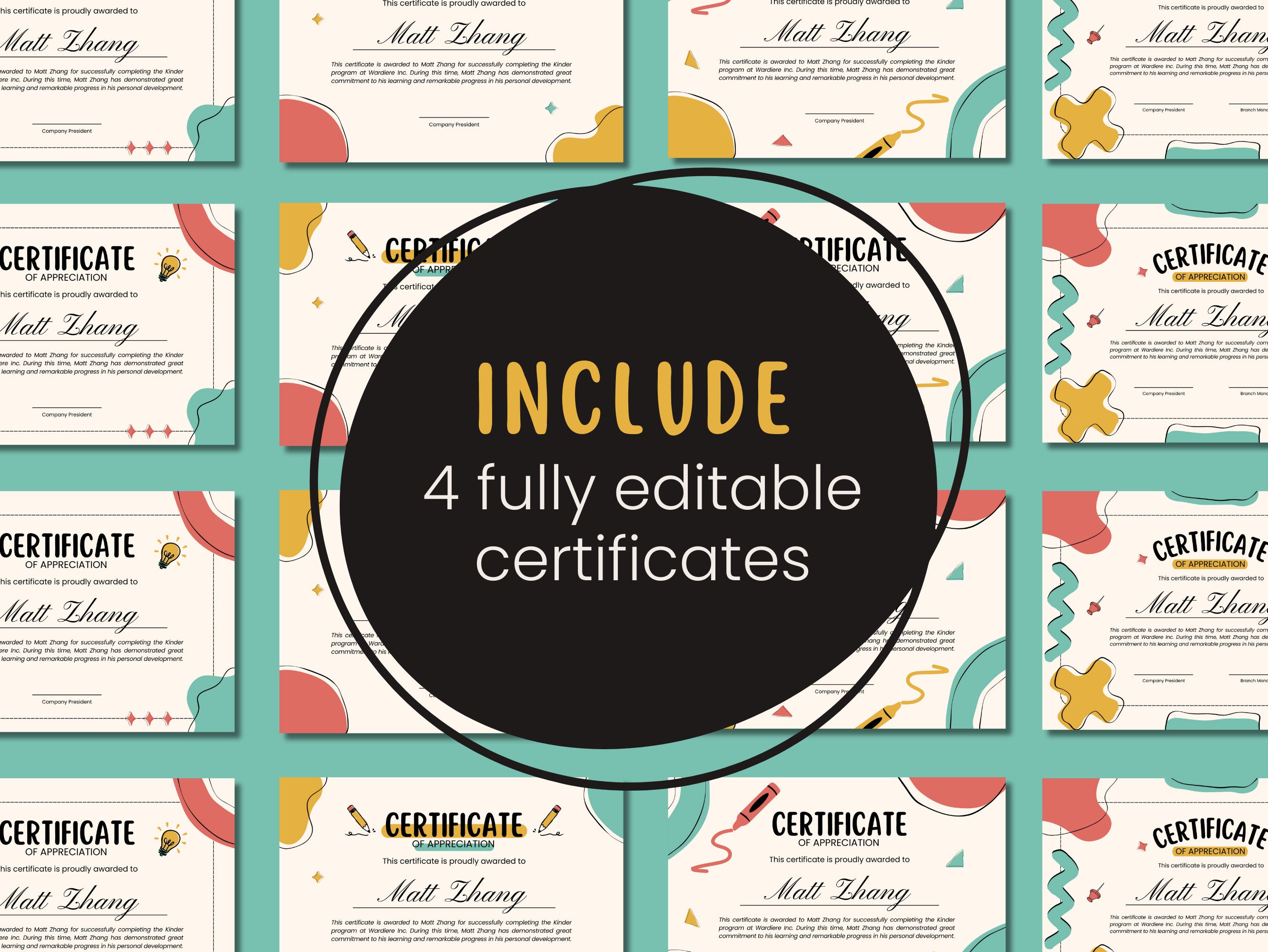 Certificate Colorful Canva Template Recognition Playful Modern ...