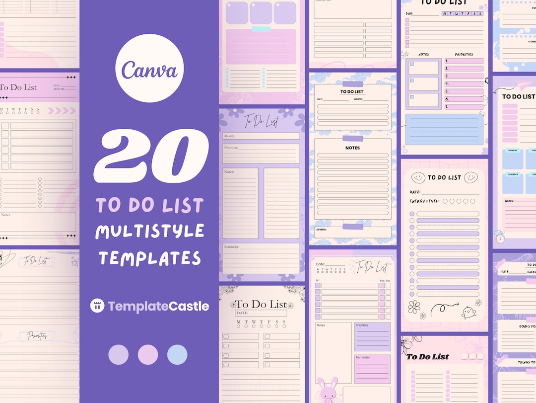 20 Multistyle to Do List Templates Canva Editable Daily Planner ...