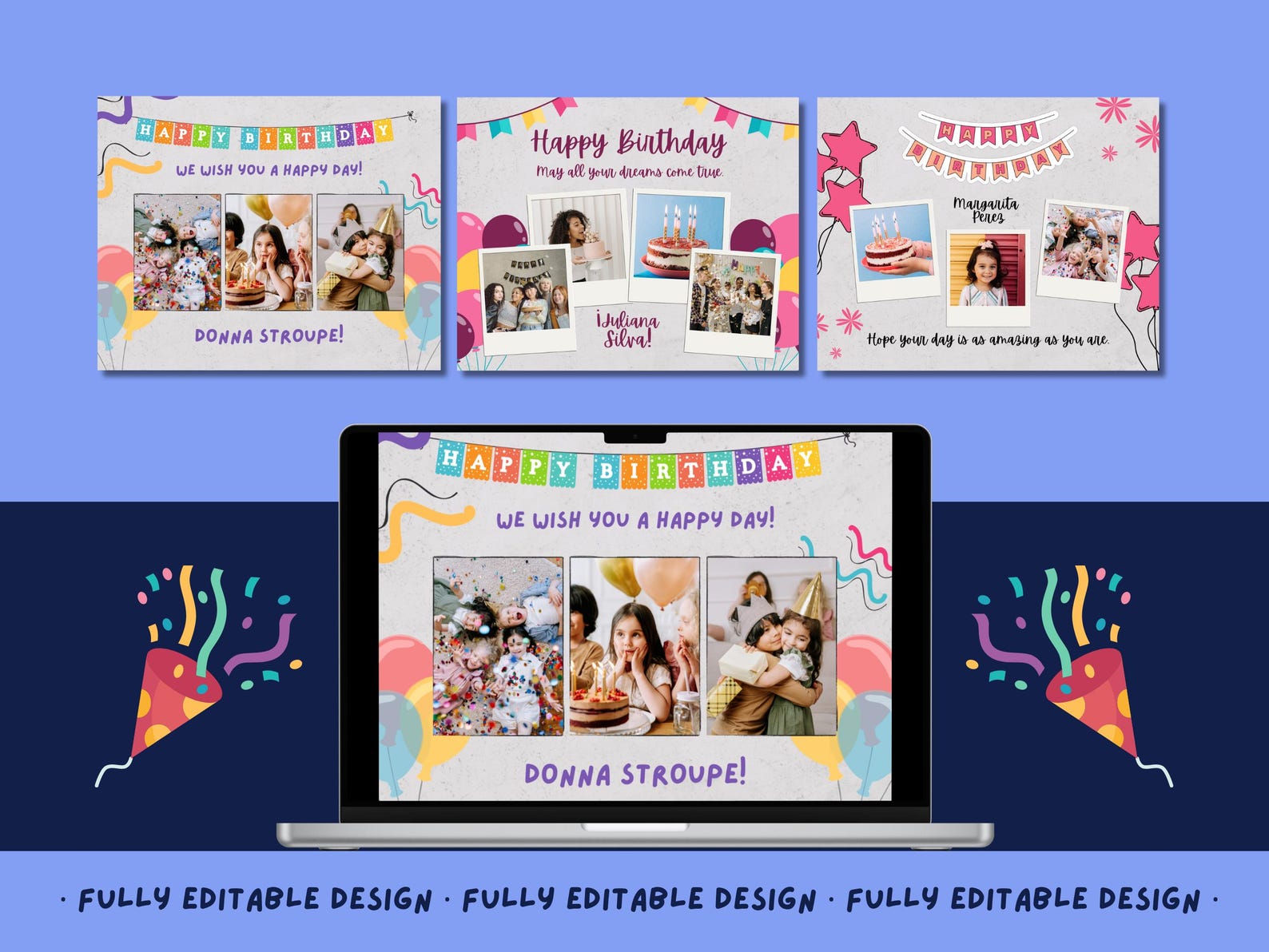 Birthday Photo Collage Templates Canva Editable Photo Collage Templates ...