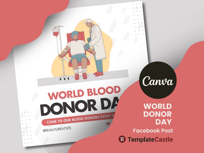 World Blood Donor Day Canva Template Customizable Event Invitation for ...