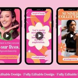 500 Pink Pastel Social Media Templates Canva IG Templates Pink ...