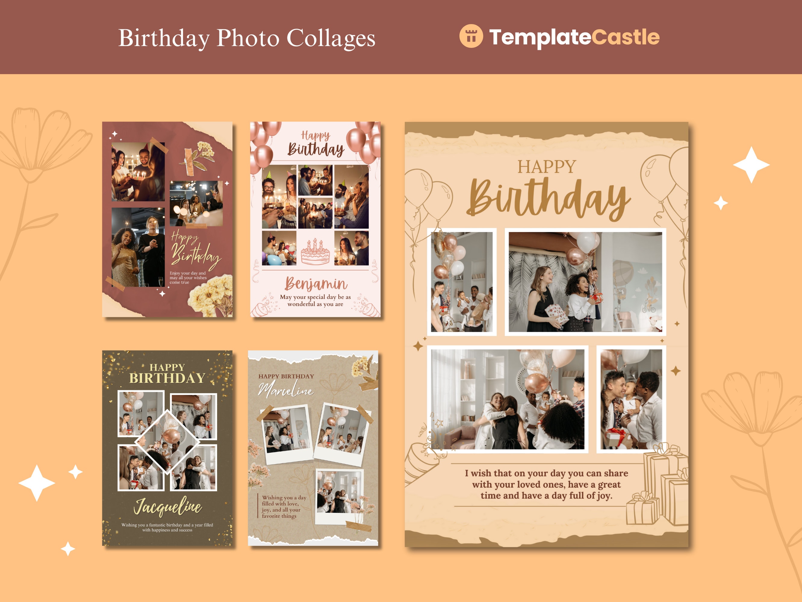 5 Birthday Photo Collage Templates Editable Canva Collage Templates ...
