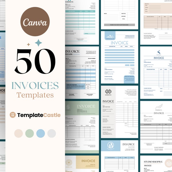 50 Invoice Templates Canva Editable Templates Business Invoices ...