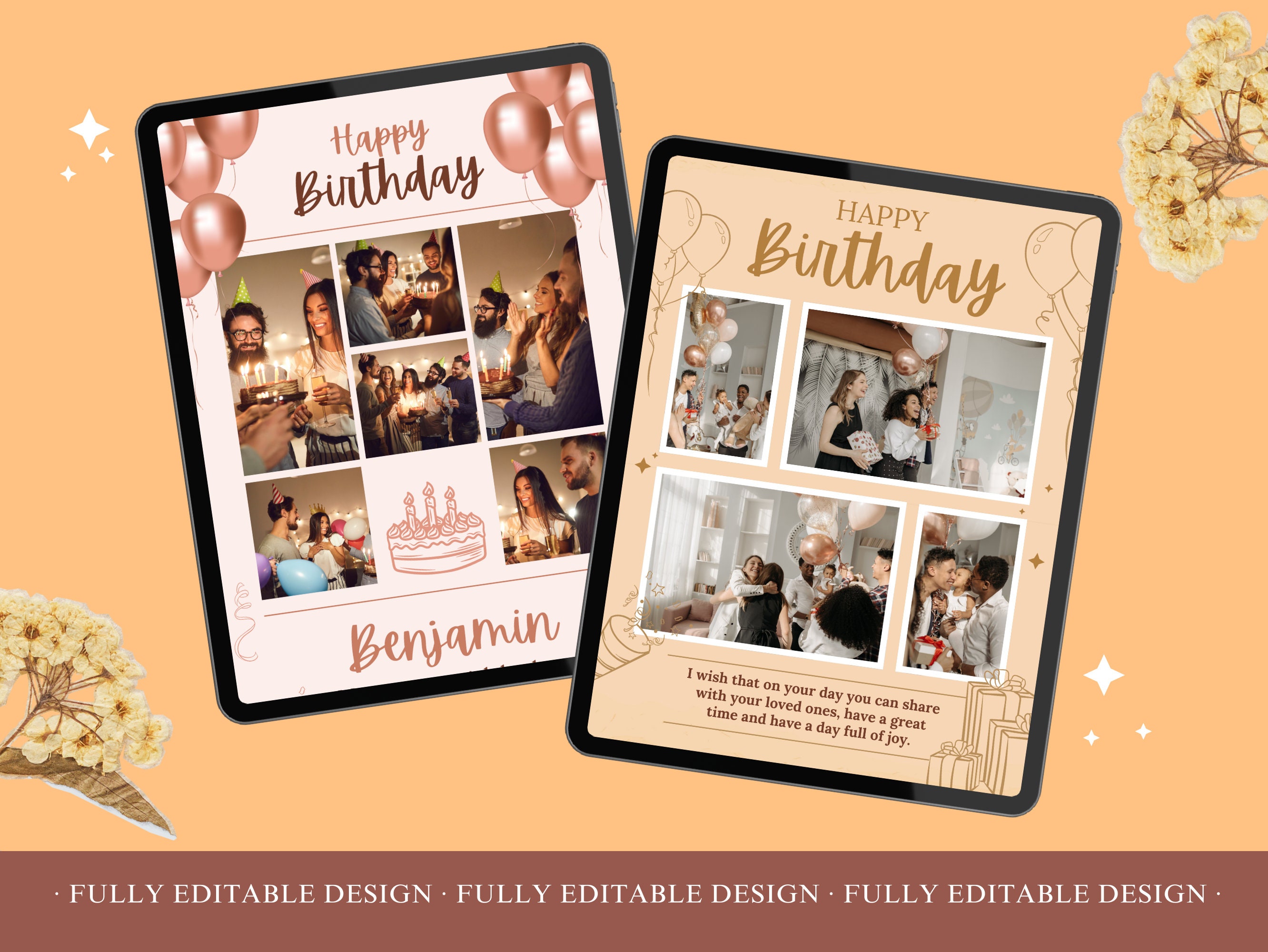 5 Birthday Photo Collage Templates Editable Canva Collage Templates ...