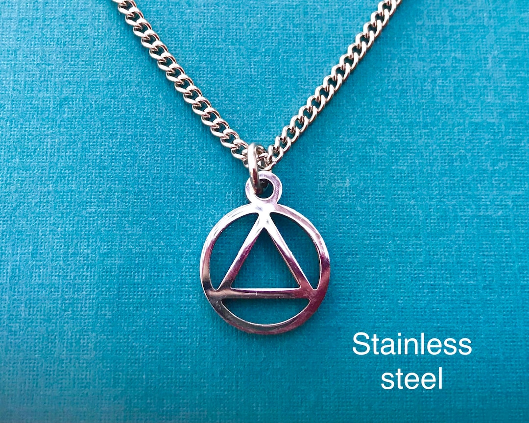 AA Stainless Steel Necklace / Sobriety Gift for Alcoholics Anonymous - Etsy