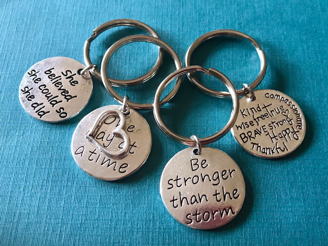 Inspirational Key Ring / Recovery Gift for Men or Women / She Believed ...