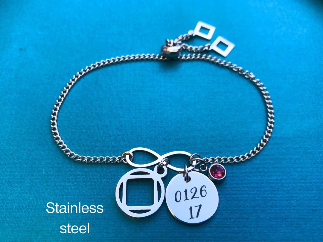 Personalized AA or NA Adjustable Infinity Bracelet With Engraved ...