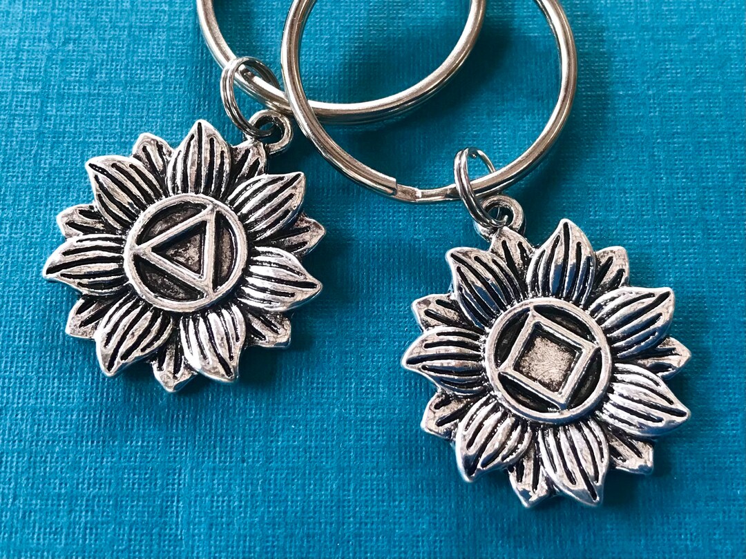 Recovery Gift for Women / Keychain With AA or NA Daisy / Sobriety Gift ...