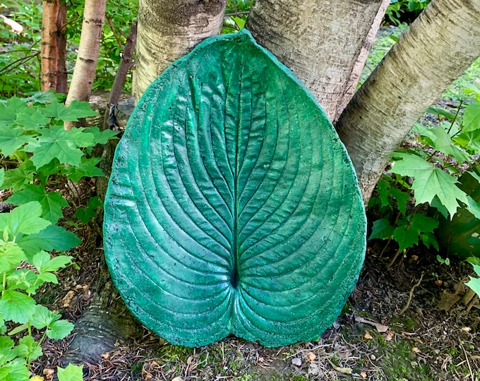 Hypertufa Leaf, Hosta Leaf, Green, Garden Decor, Outdoor Decor, Yard ...