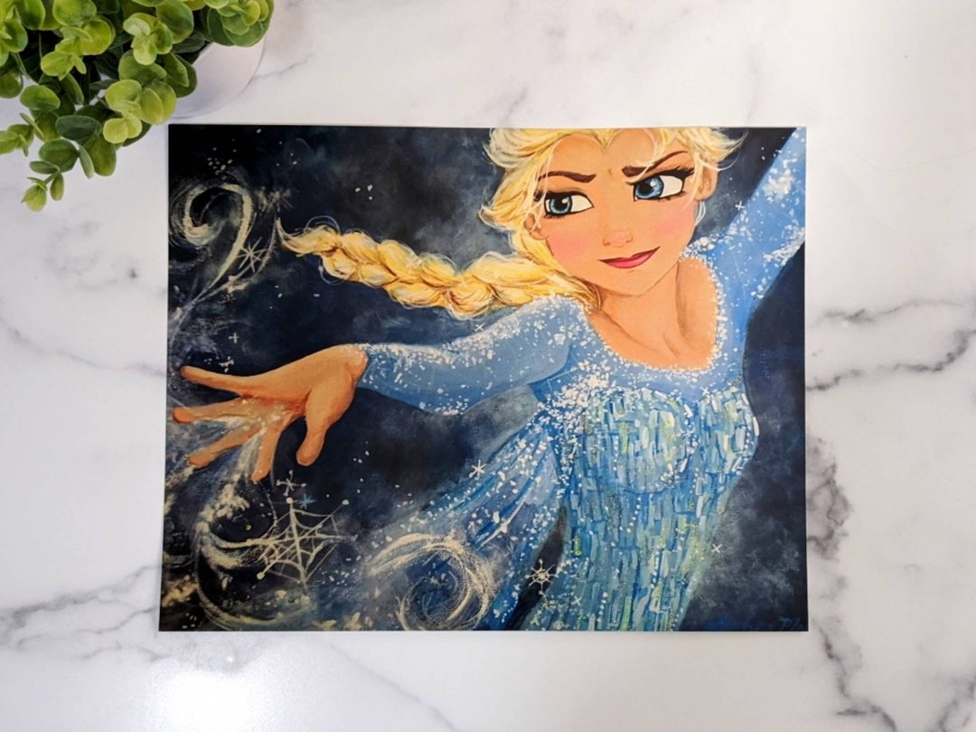 Let It Go Elsa Frozen Magic Snow Princess Disney Inspired Art Print - Etsy