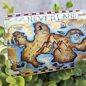 Neverland Map- Disney Inspired Peter Pan Captain Hook Mermaids Never ...