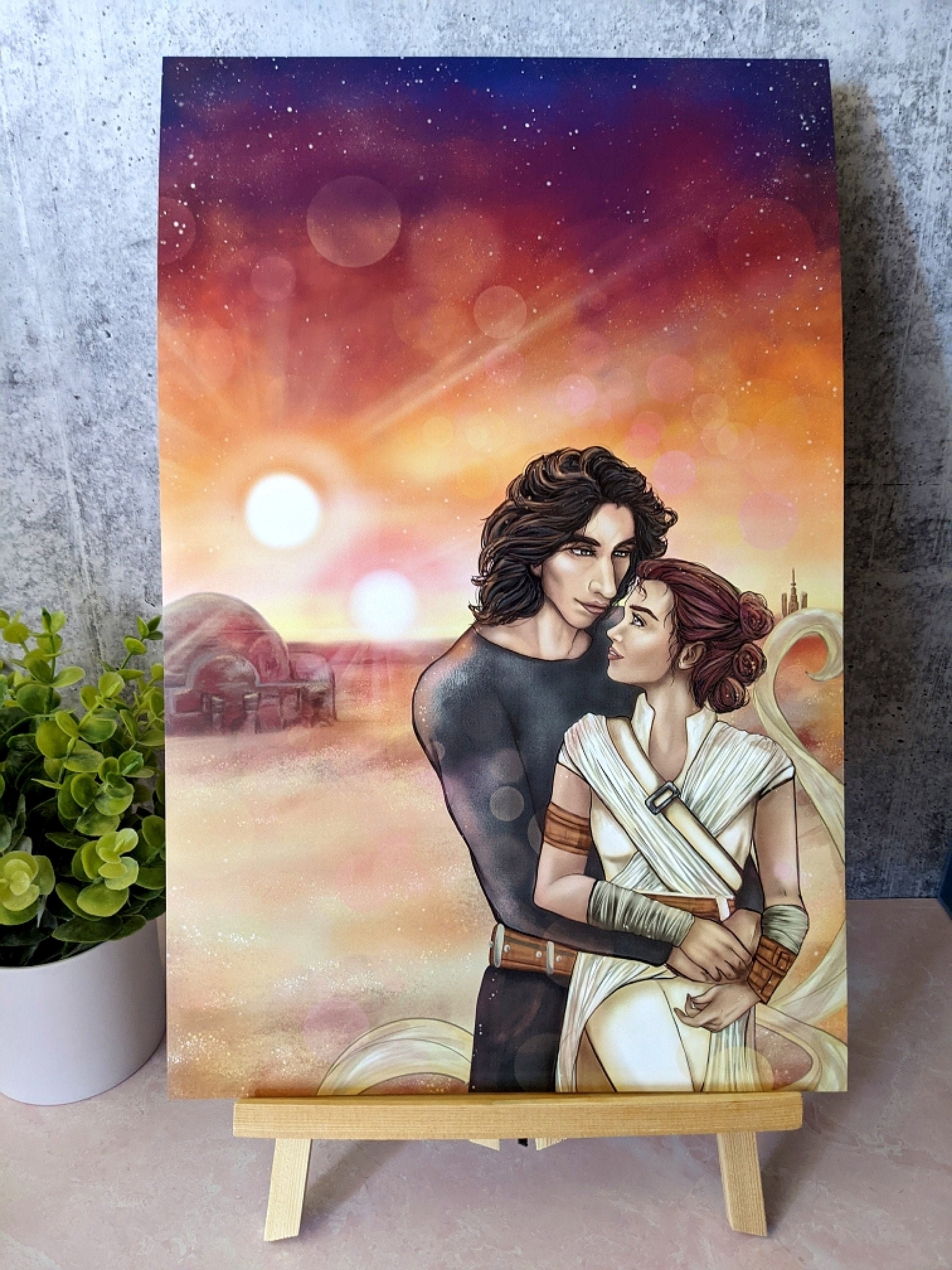 Binary Sunset Rey & Ben Solo Reylo StarWars Rise of Skywalker | Etsy