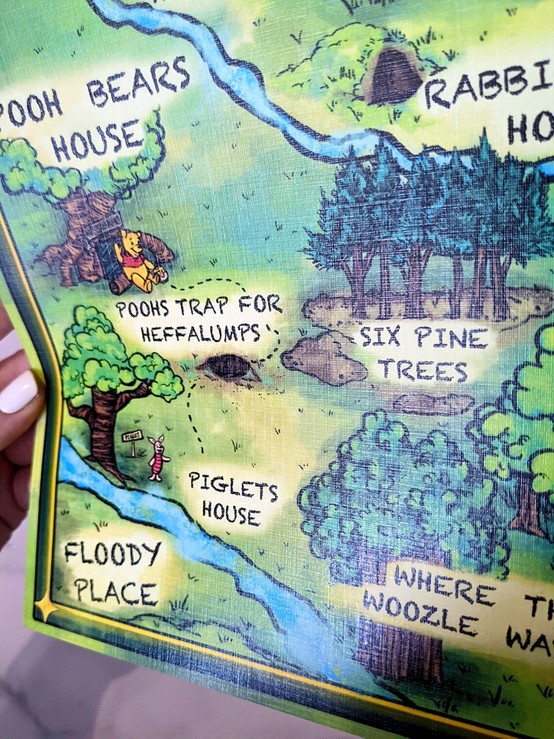 Hundred Acre Wood Map Winnie the Pooh Map Tigger Eeyore - Etsy