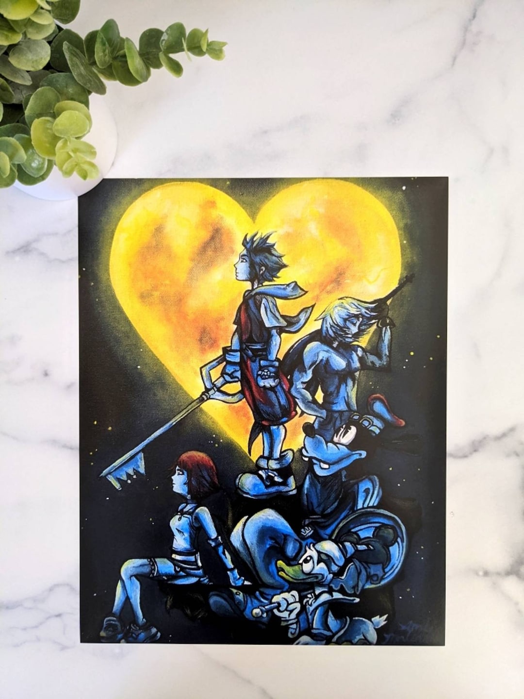 Kingdom Hearts - Disney Inspired Sora Keyblade King Mickey Art Print - Etsy