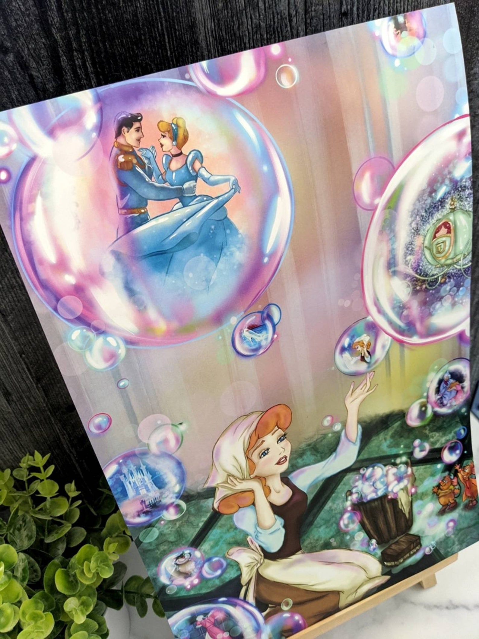 Sing Sweet Nightingale- Cinderella Bubbles Princess Disney Inspired Art ...