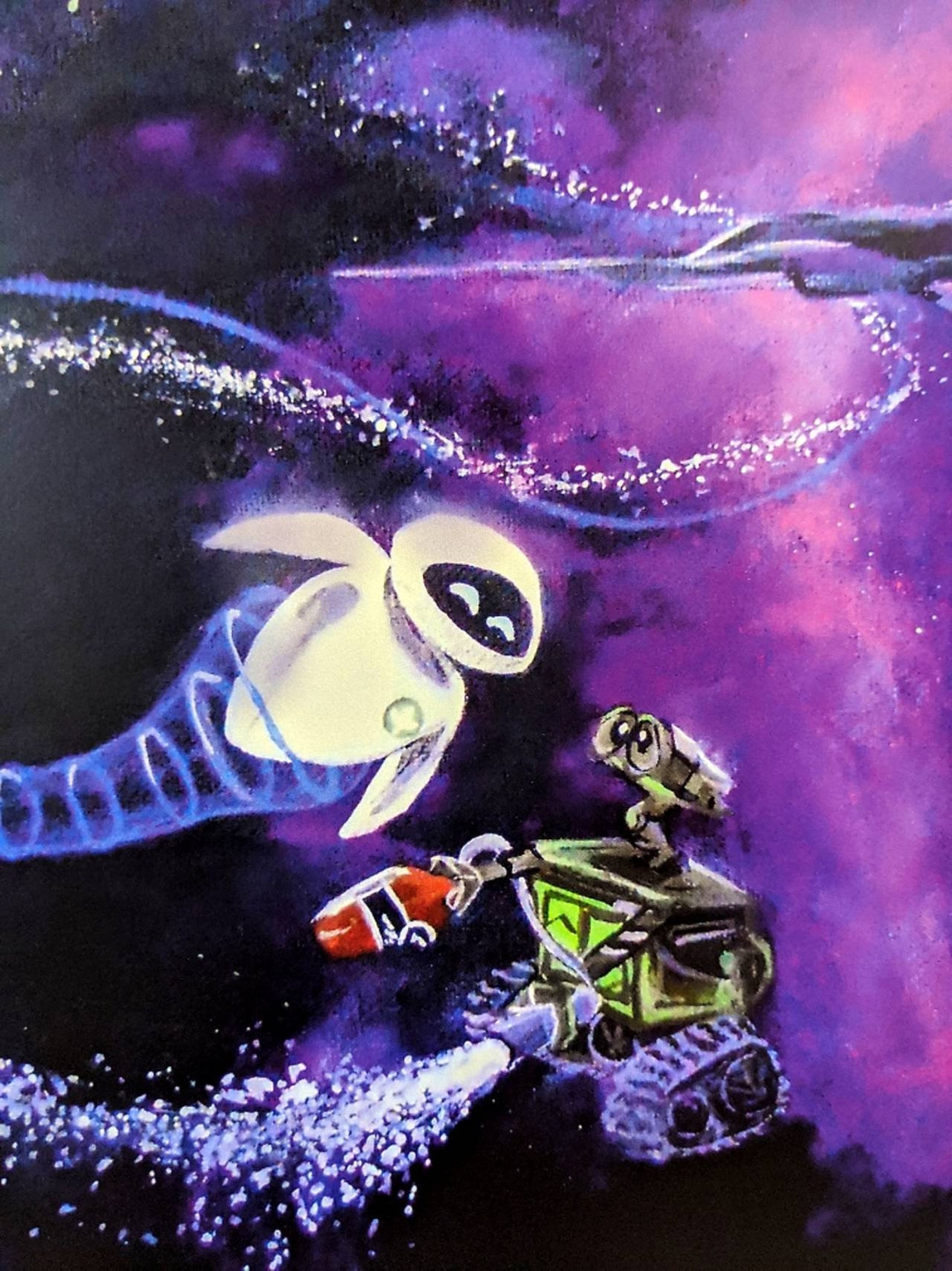 Space Dance- Wall-e and Eve Disney Inspired Art Print - Etsy Denmark