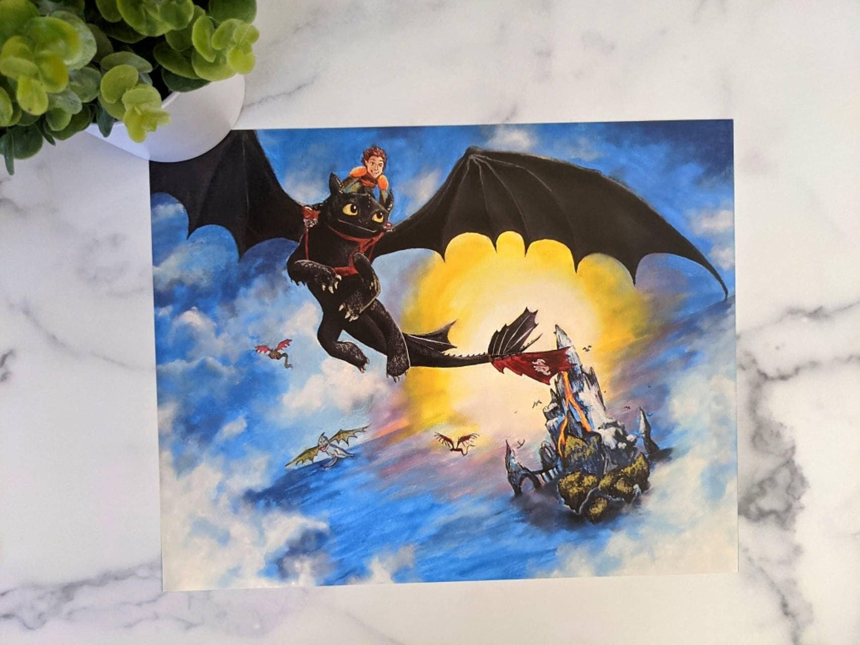 Toothless and Hiccup How to Train Your Dragon Art Print | Etsy