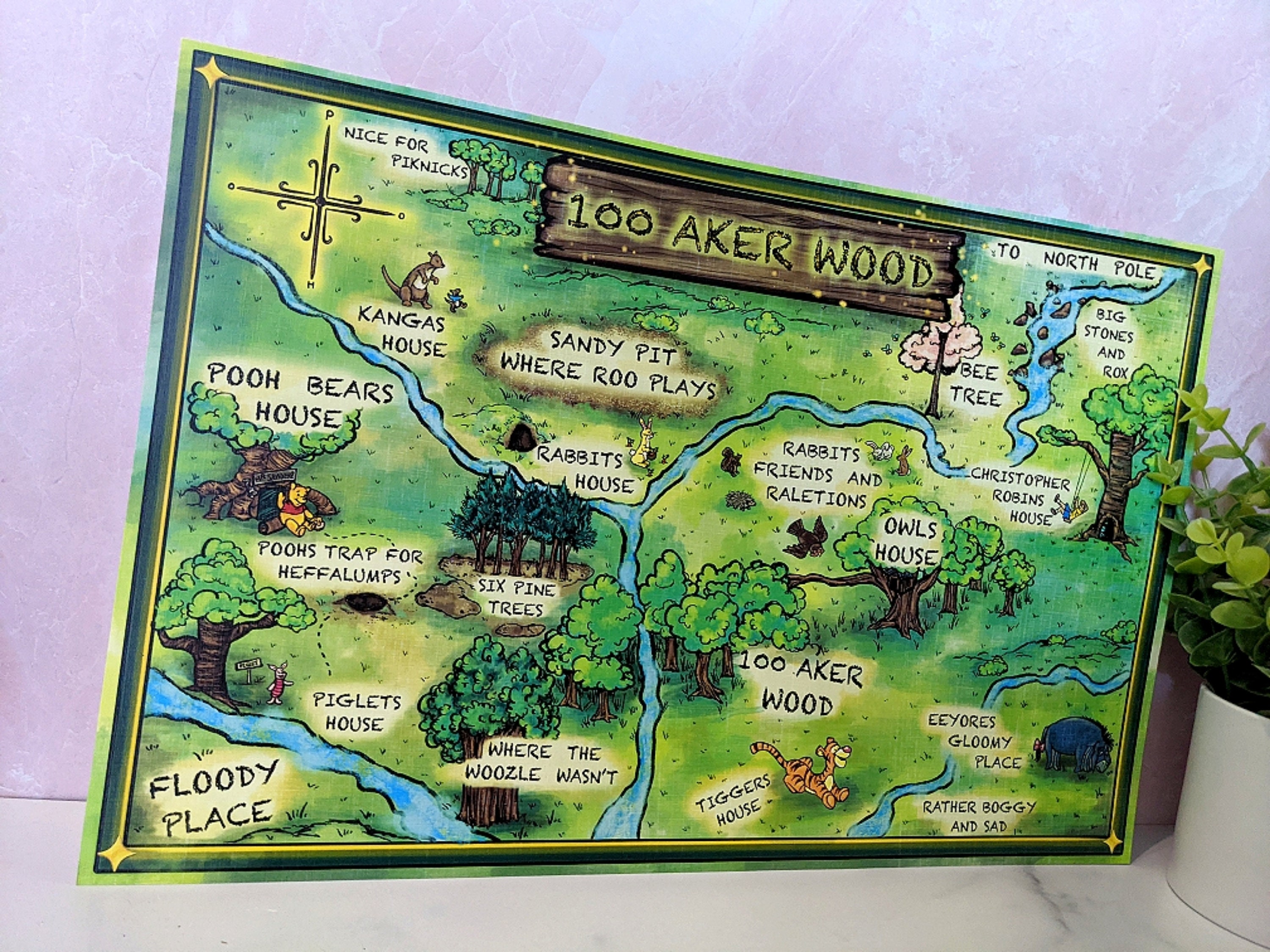 Hundred Acre Wood Map Winnie the Pooh Map Tigger Eeyore - Etsy UK