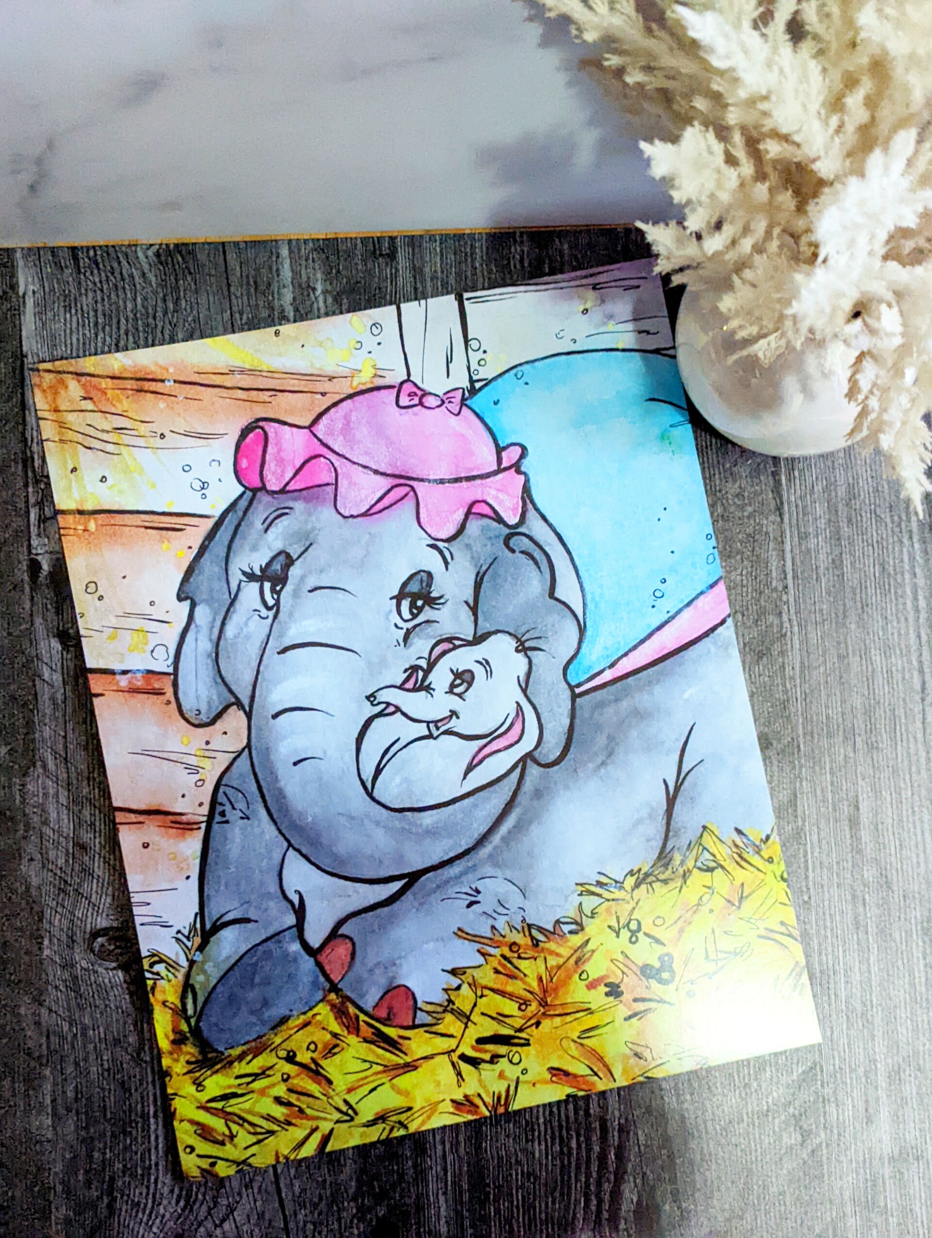 Baby Mine- Dumbo and Mother's Love Disney Inspired Watercolor Art Print ...