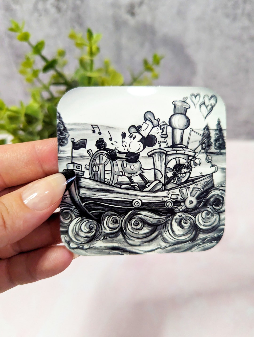 Steamboat Willie- Disney Mickey Mouse Vintage Style Black and White ...