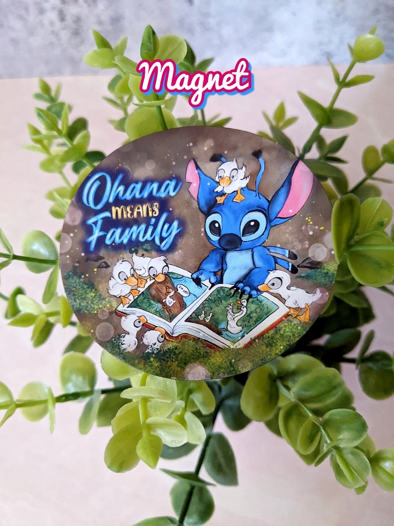 Ohana Means Family- Lilo and Stitch Disney Inspired Art Fridge Magnet ...