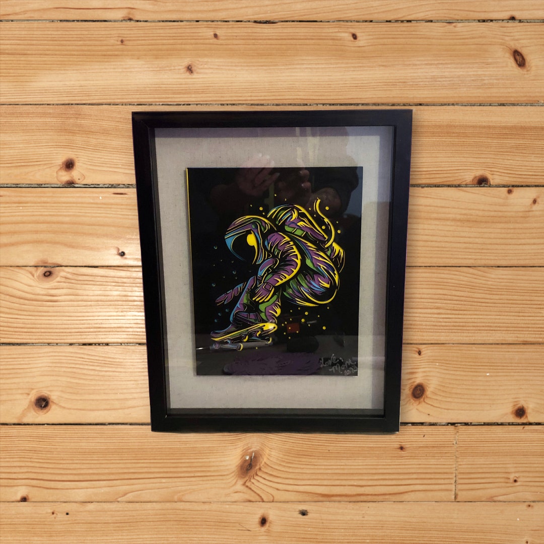 Skateboarding Astronaut Shadowbox - Etsy