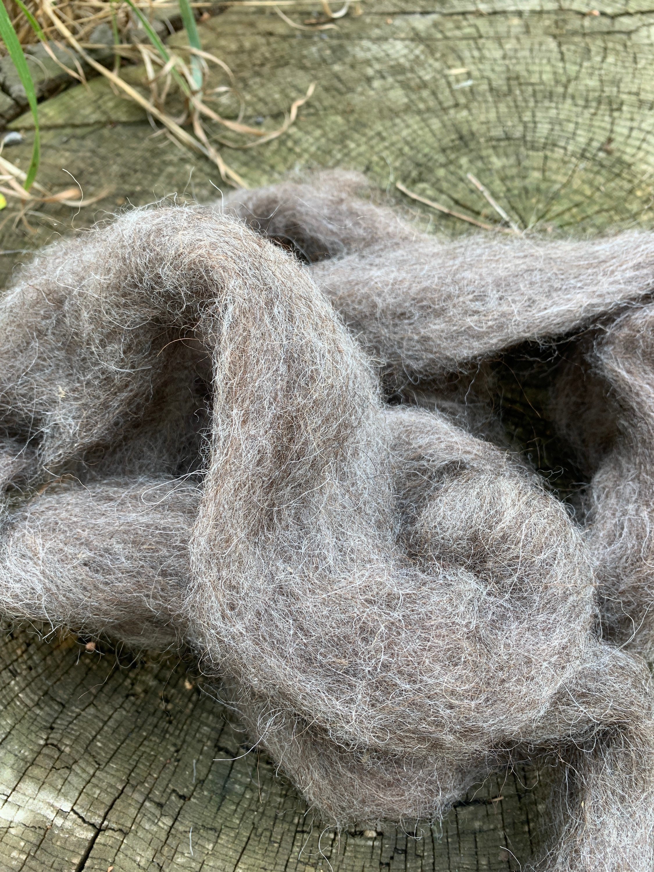 Gray and Brown Karakul Wool Roving Fleece Fiber SE2SE - Etsy