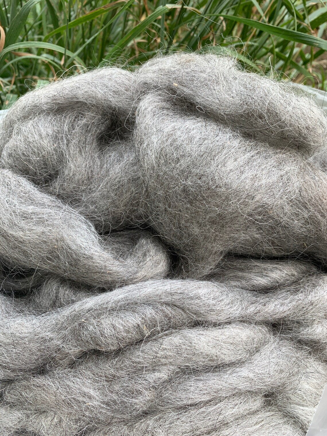 Karakul Mohair Blend Gray Wool Roving Fleece Fiber - Etsy
