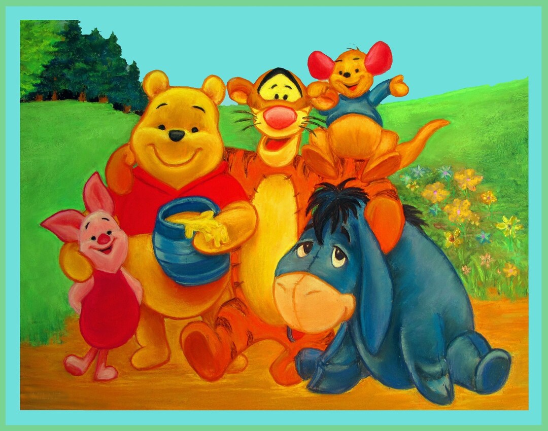 Winnie the Pooh ART PRINT 8"x10" & CARD 5"x7" /kids Fun Wall Art/card ...