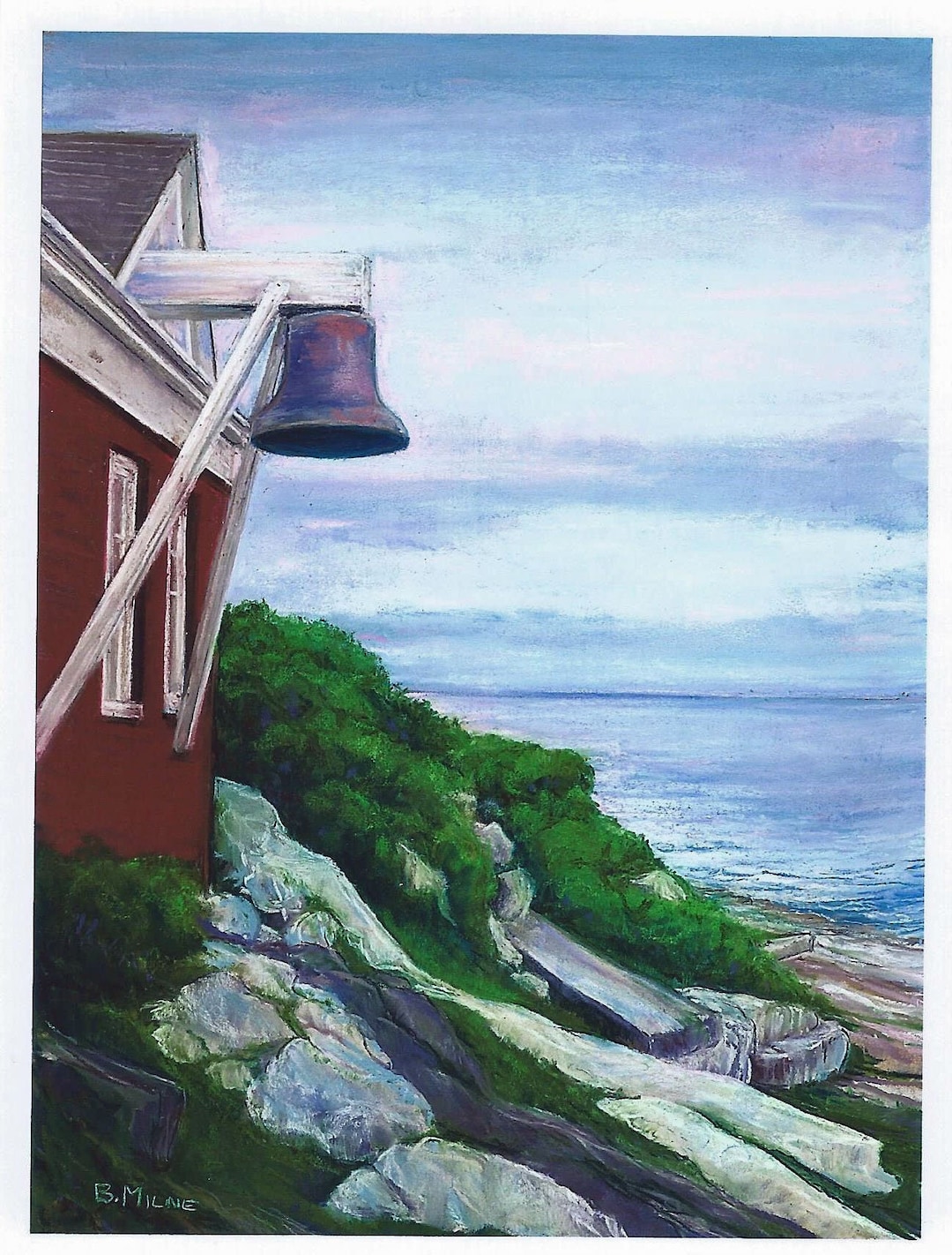 Lighthouse Bell, Note CARD 5x7" or PRINT 8x10"-pemaquid Maine Coast ...