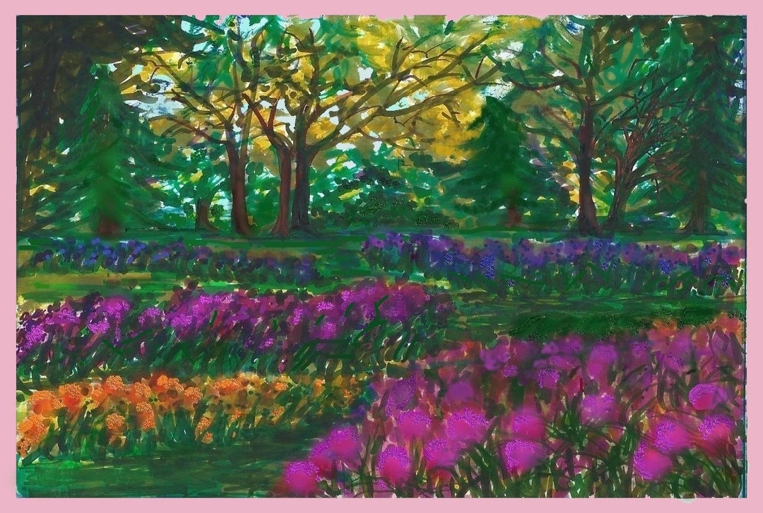 Flower Garden/ "your Words" on Note Card 5x7" or Print 8x10" / Have Fun ...