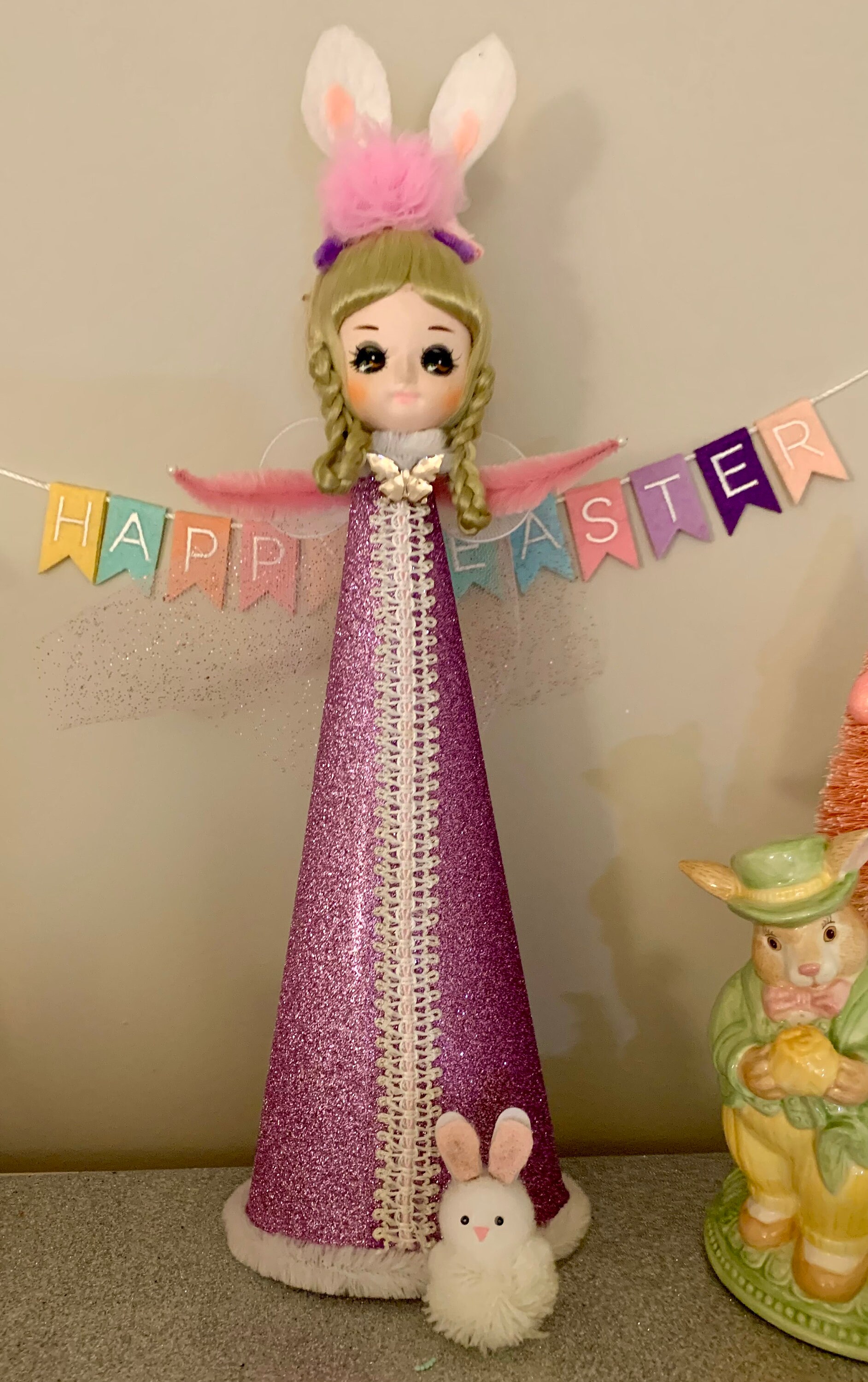 Vintage Bradley Big Eyed Easter Pose Doll Angel Decor - Etsy