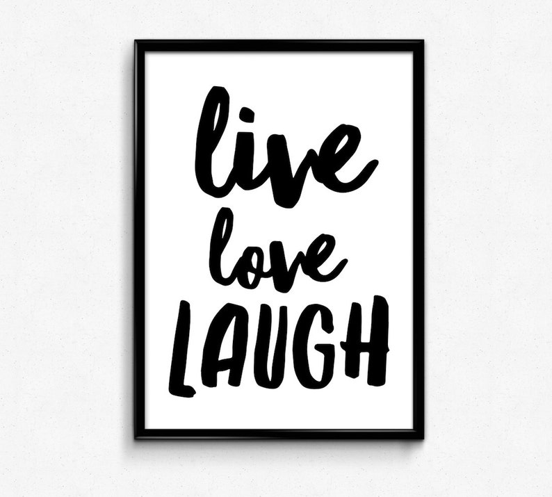 Live Love Laugh Printable Poster Inspirational Quote - Etsy