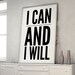 I CAN and I WILL Printable Poster Inspirational Quote - Etsy