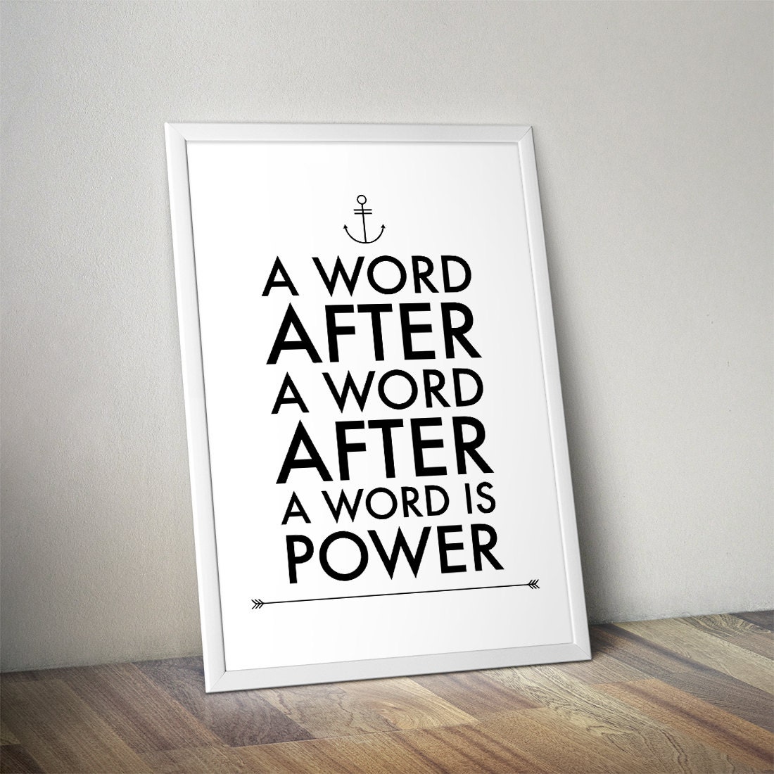 A Word After A Word is Power Printable Poster Inspirational Quote ...